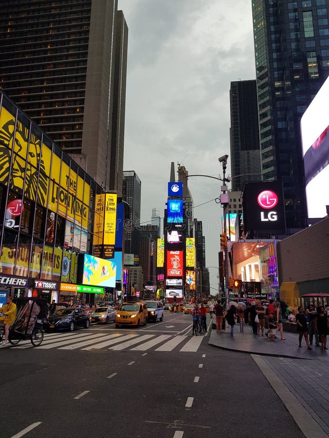 Times Square in Manhattan USA Editorial Stock Image - Image of evening ...