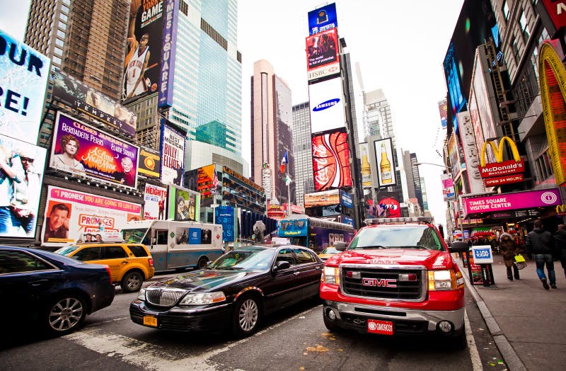 Times Square at morning editorial stock image. Image of traffic - 18051444