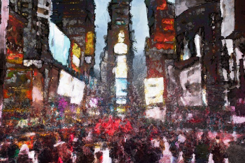 Times Square New York stock illustration. Illustration of city - 146754666