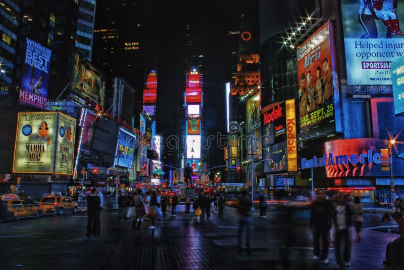 Times Square at Night editorial image. Image of york - 28521635