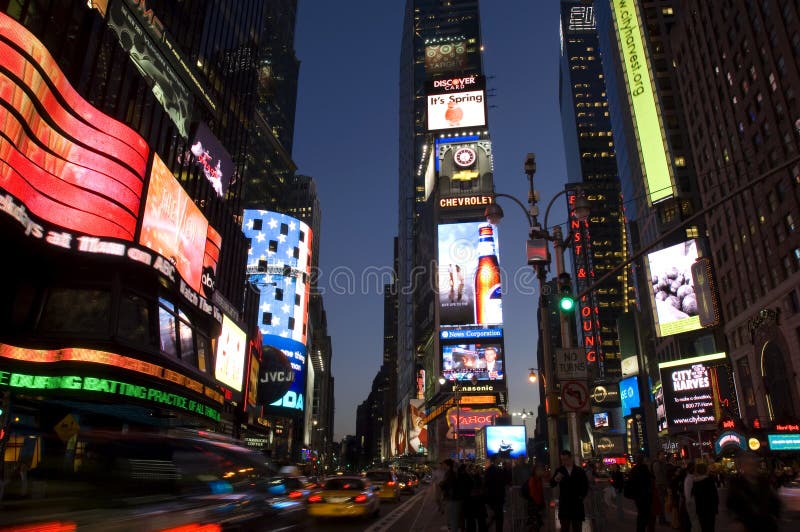 Times Square at Night editorial image. Image of following - 51010770
