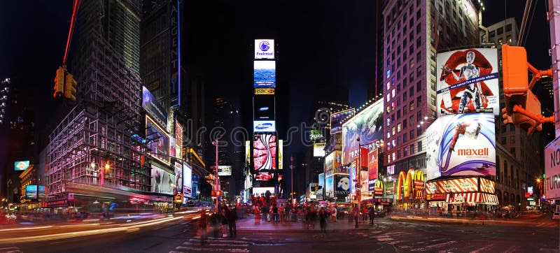 Times Square by night editorial photo. Image of landmark - 9383331