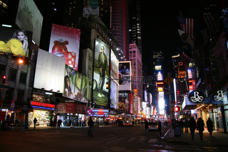 Times Square at Night, New York Editorial Photo - Image of united ...