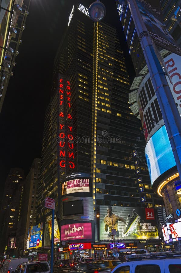 Times Square Late at Night. Editorial Stock Image - Image of broadway ...
