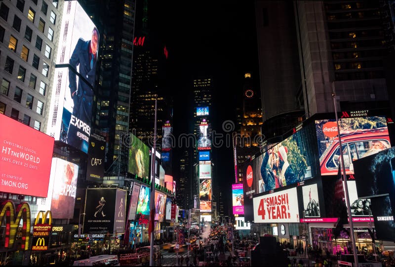 Times Square at Night - New York, USA Editorial Photo - Image of street ...