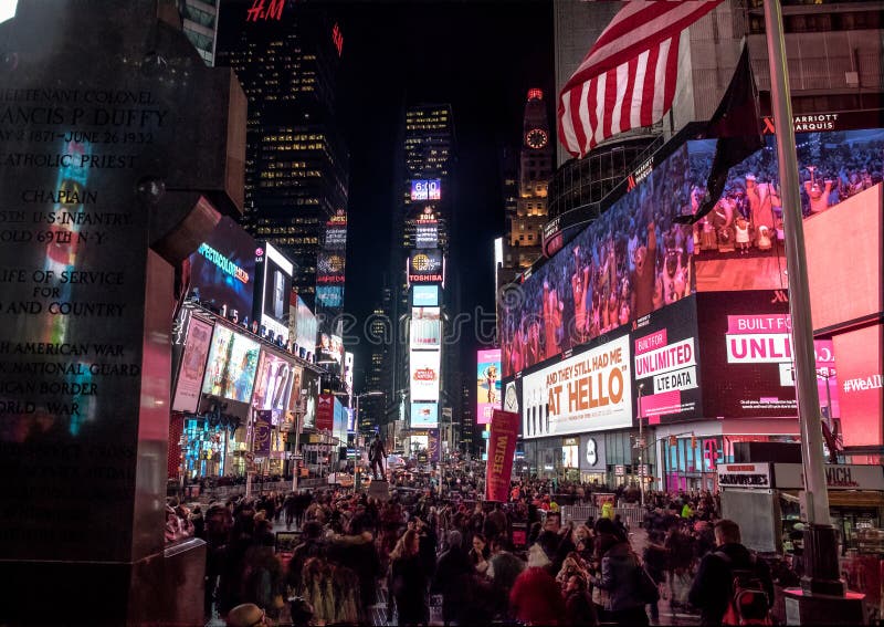 Times Square at Night - New York, USA Editorial Stock Photo - Image of ...
