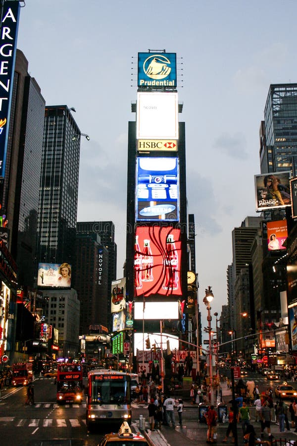 Times Square at Night editorial photography. Image of blurry - 37198392