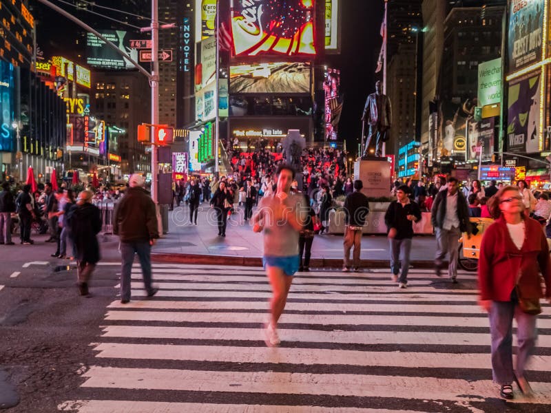 Times Square NYC editorial photo. Image of meeting, nighttime - 47427461
