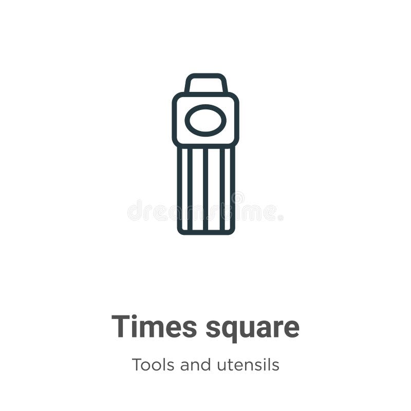 Times Square Outline Vector Icon. Thin Line Black Times Square Icon ...