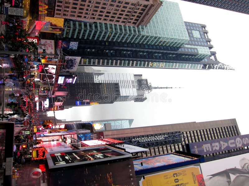 Times square in rain editorial photography. Image of banner - 21698047