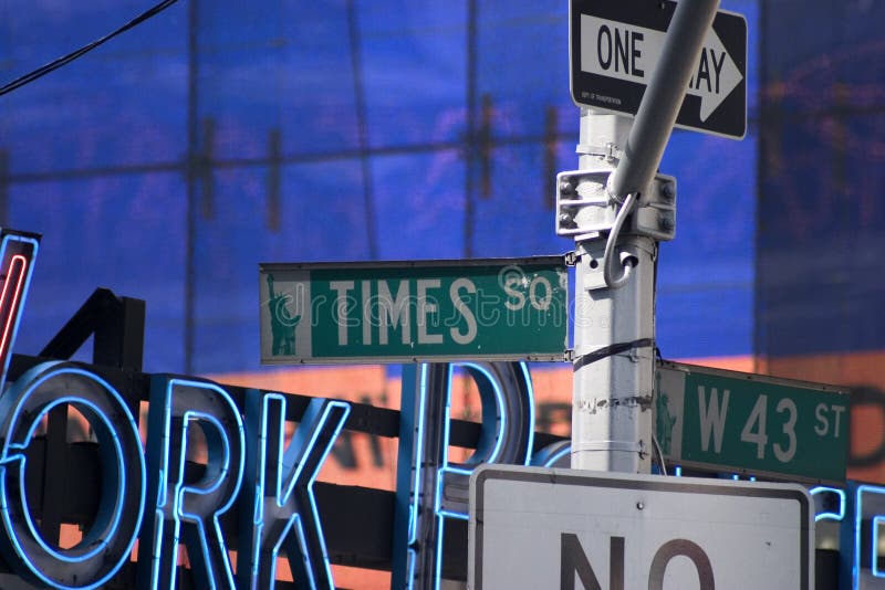 Times Square Signs stock photo. Image of urban, city, intersection - 186484