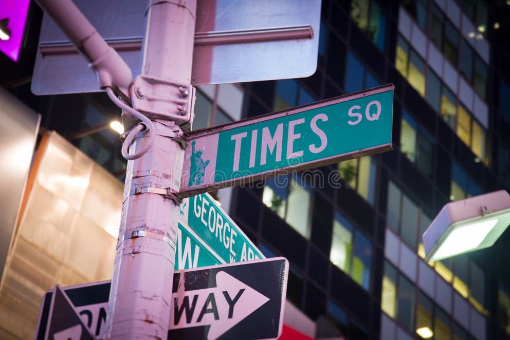 Times Square street sign stock photo. Image of fashion - 28686520