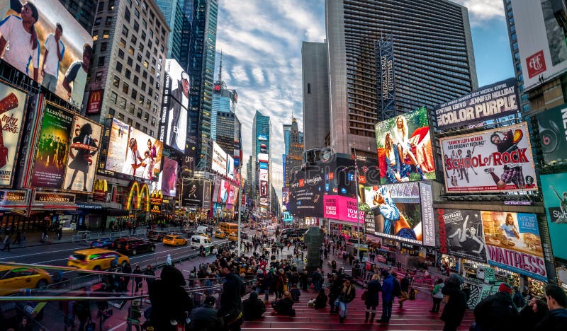 Times Square at Sunset - New York, USA Editorial Photo - Image of ...