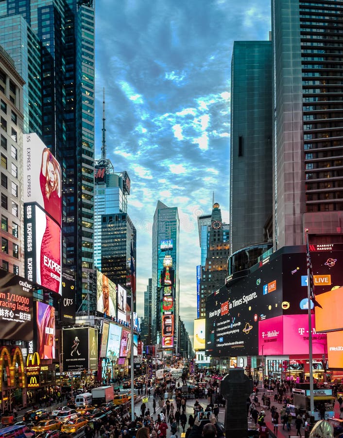 Times Square at Sunset - New York, USA Editorial Stock Photo - Image of ...