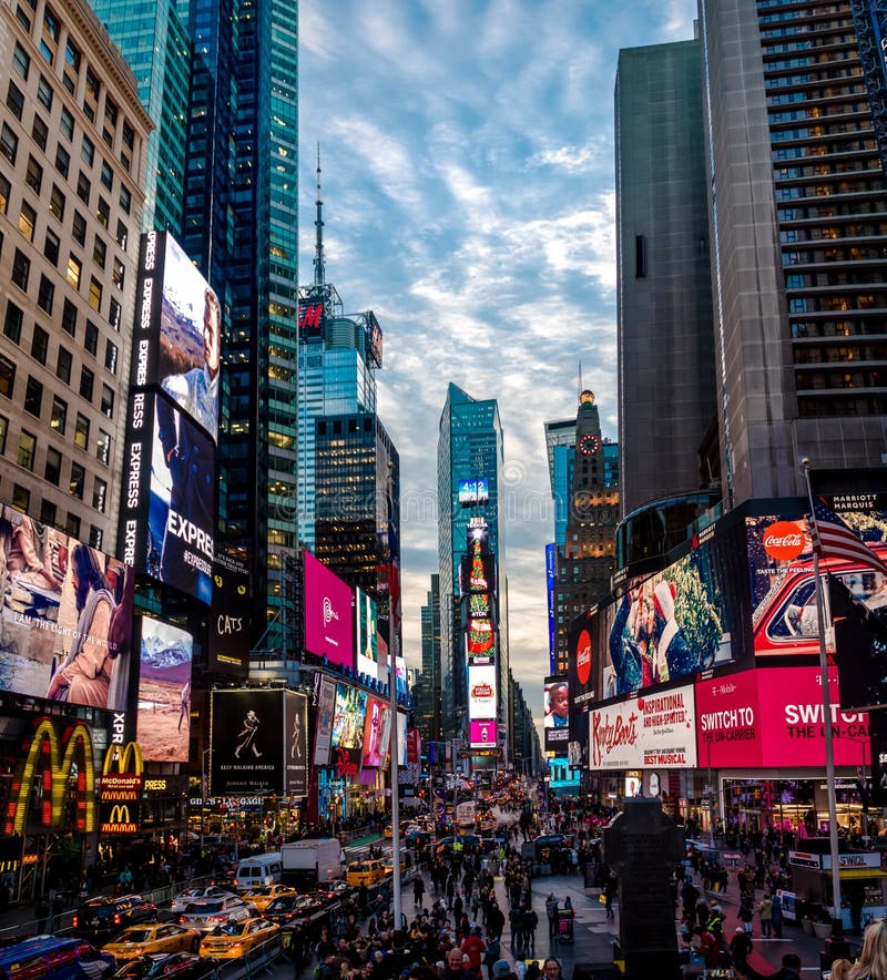 Times Square at Sunset - New York, USA Editorial Stock Photo - Image of ...
