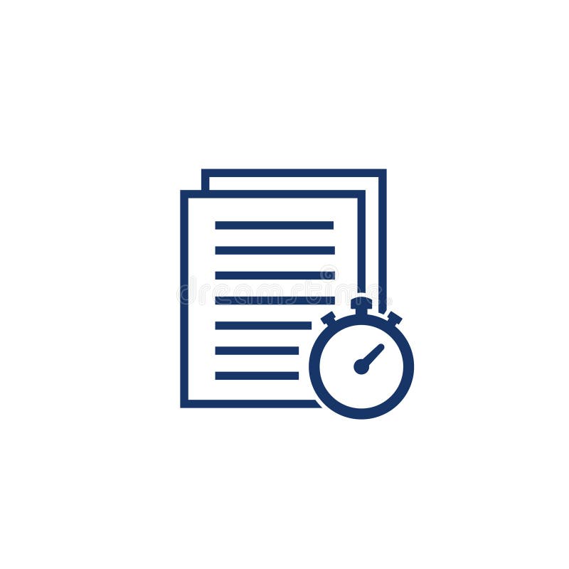 Timesheet Icon on White, Document and Stopwatch Stock Vector ...