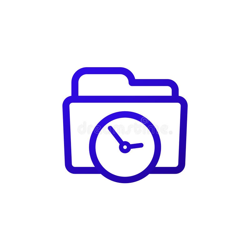 Timesheet, Time Tracking Icon with a Folder Stock Vector - Illustration ...