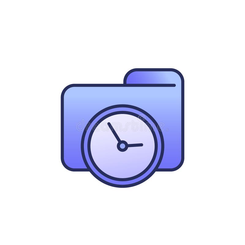 Timesheet, Tracking Time Icon with Outline Stock Vector - Illustration ...