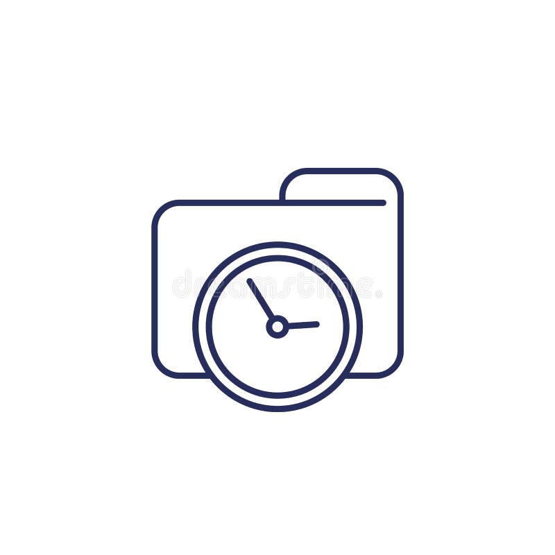 Timesheet, Tracking Time Line Icon on White Stock Vector - Illustration ...