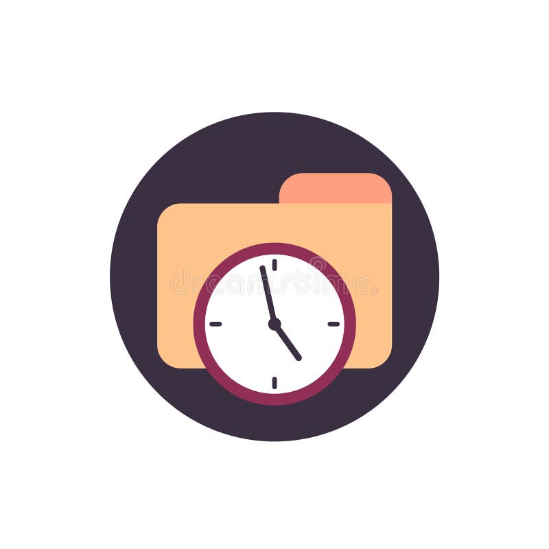 Timesheet, Tracking Time Line Icon on White Stock Vector - Illustration ...