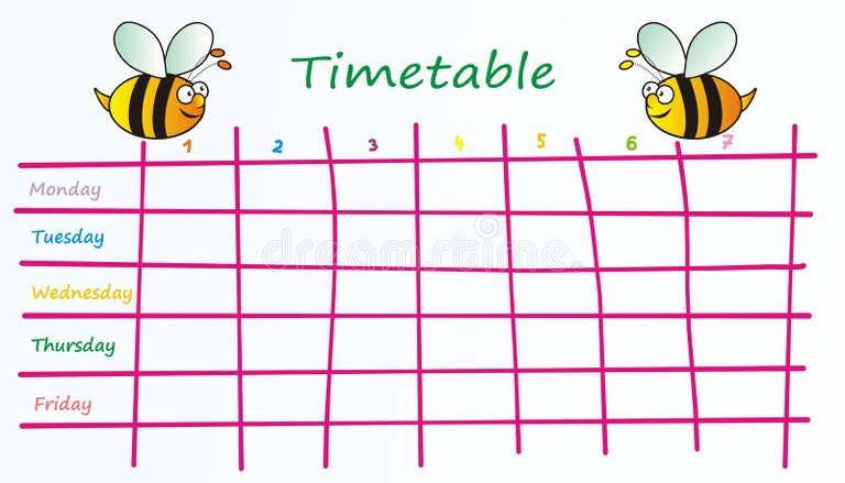 Timetable-bees, Template, Vector Illustration Stock Vector ...