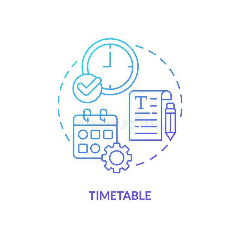 Timetable Blue Gradient Concept Icon Stock Vector - Illustration of ...