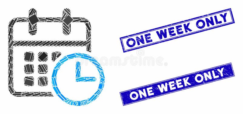 Timetable Clock Mosaic and Scratched Rectangle Watermarks Stock ...