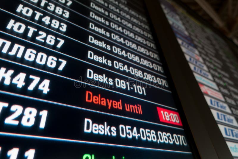 Timetable Digital Board at an Airport Editorial Stock Photo - Image of ...