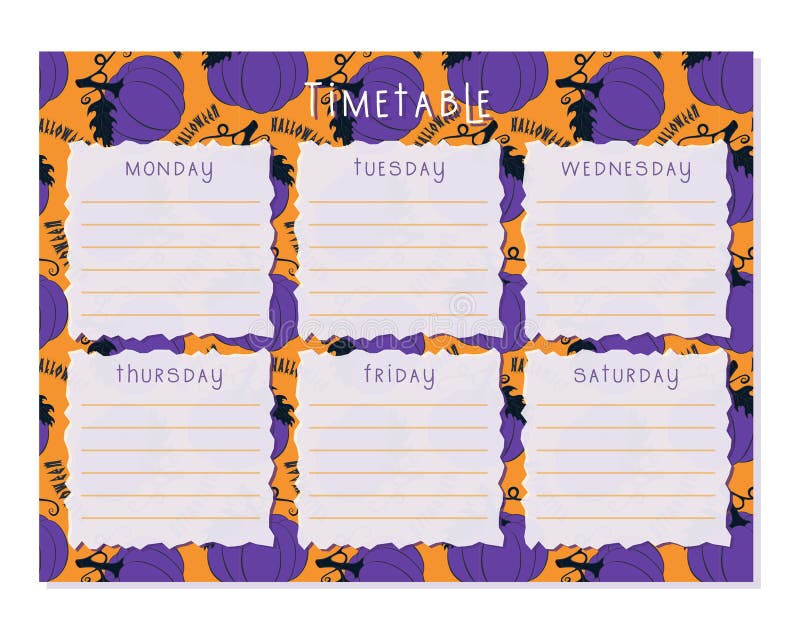 Timetable Halloween Pumpkin Stock Illustrations – 57 Timetable ...