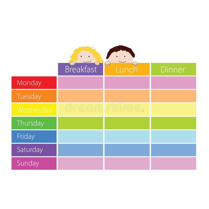 School Timetable, Kids Weekly Planner Vector Stock Vector ...