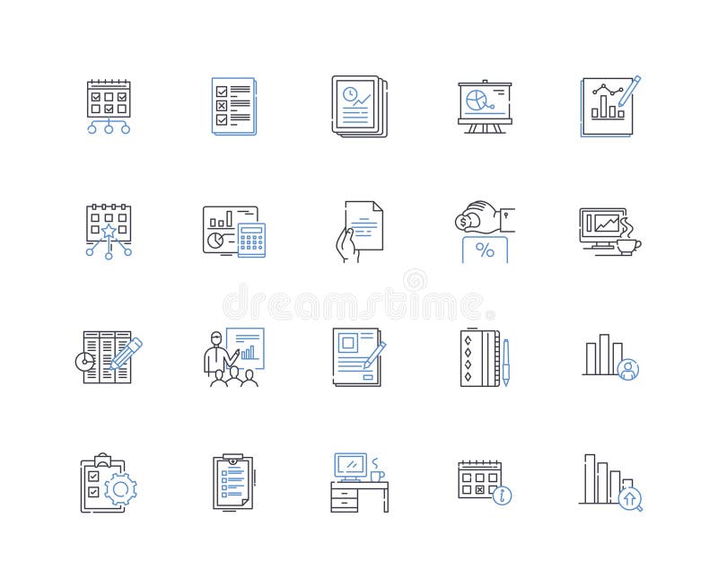Timetable - Schedule Line Icons Collection. Routine, Agenda, Itinerary ...