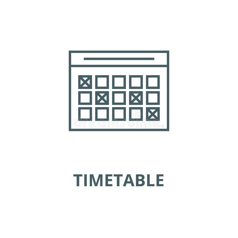 Timetable Vector Line Icon, Linear Concept, Outline Sign, Symbol Stock ...