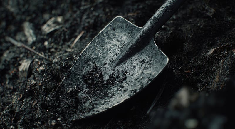 A Timeworn Trowel in Dark Ground at an Archaeological Site. Stock Photo ...