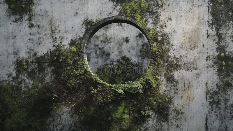 Timeworn Wall with a Round Frame, Worn Texture, and Deteriorating ...