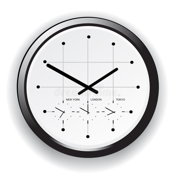 Timezone Clock Vector Illustration Stock Illustrations – 378 Timezone ...