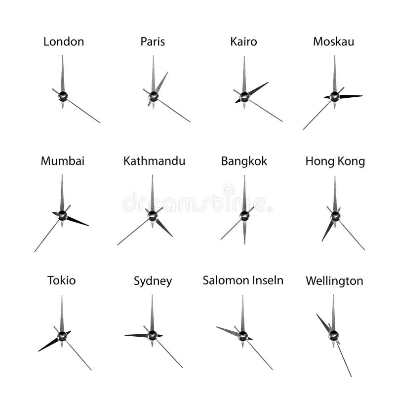 Timezone clocks stock illustration. Illustration of movement - 8038004