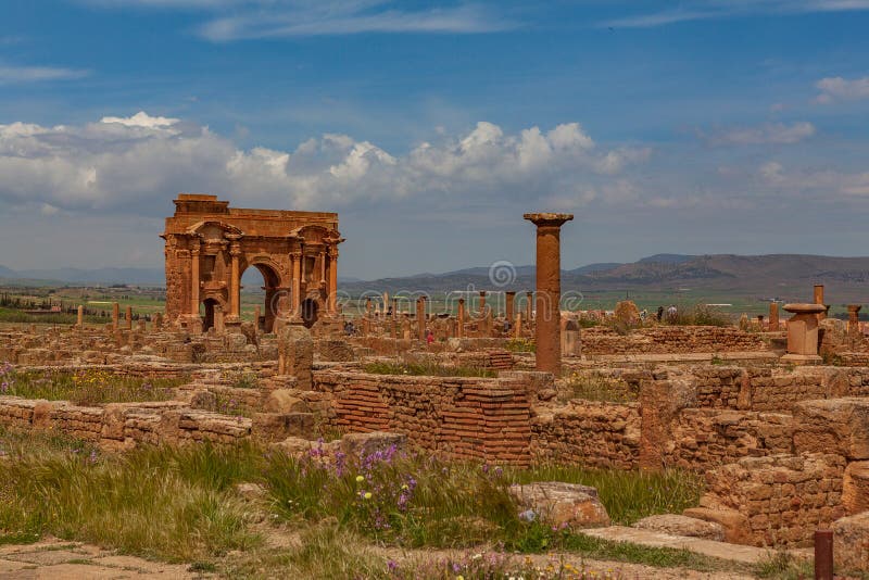 Timgad roman city stock photo. Image of timgad, algeria - 149501278