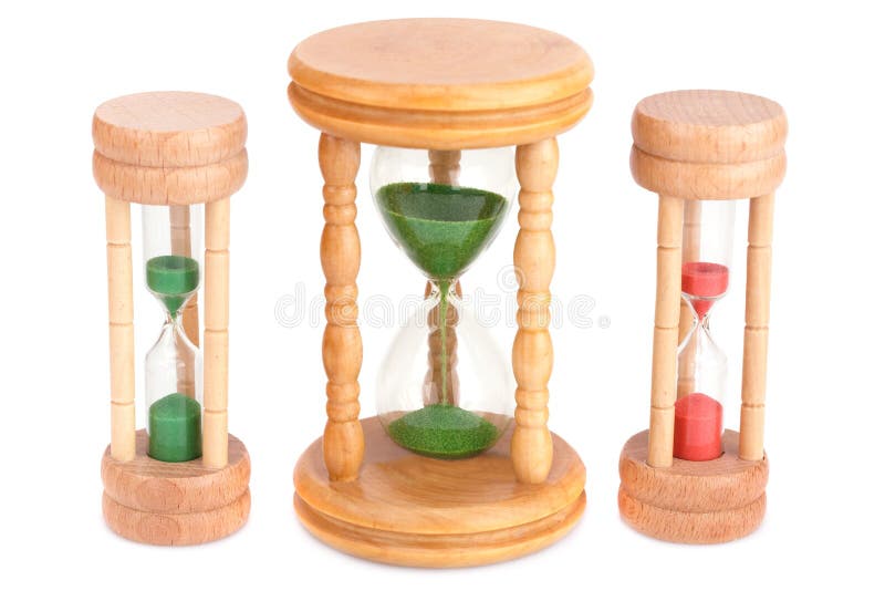 Tre stelnar timglas fotografering för bildbyråer. Bild av klocka - 32086429
