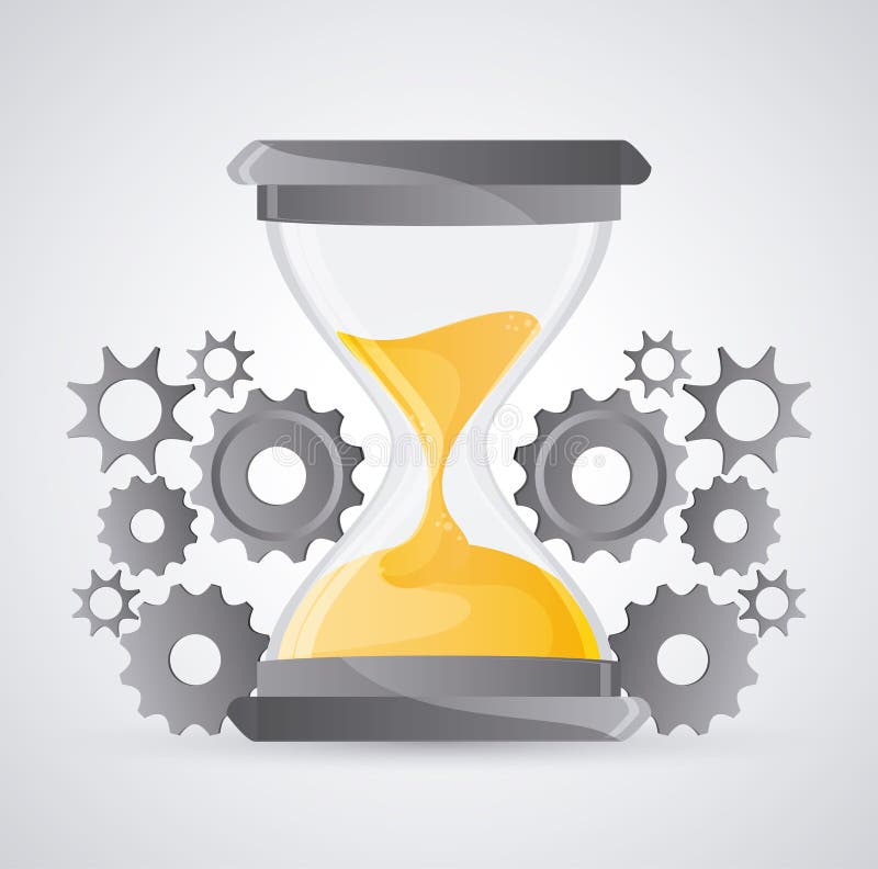 Timglas- Och Kugghjuldesign Vektor Illustrationer - Illustration av ...