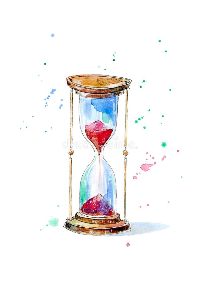 Isolerad Symbol För Timglas Tid Stock Illustrationer - Illustration av ...