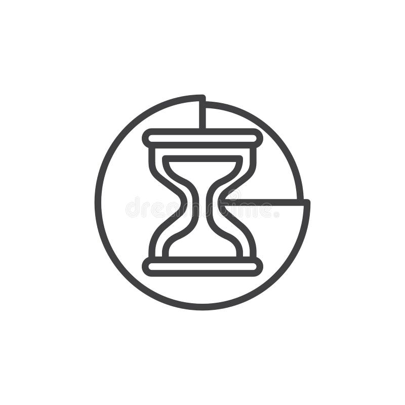 Timglas- Och Pajdiagramlinje Symbol Vektor Illustrationer ...