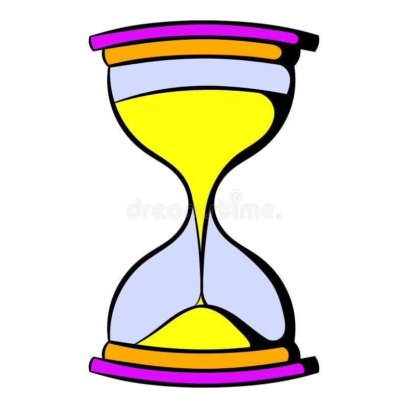 Timglassymbol I Tecknad Filmstil Stock Illustrationer - Illustration av ...