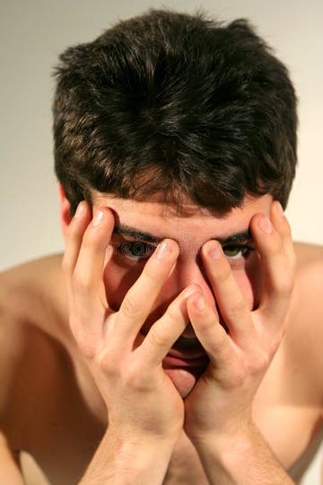 Timid and shy man stock image. Image of adult, facial - 5190943