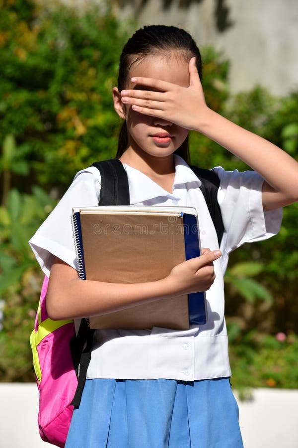 A Timid Youthful Diverse Girl Student Stock Image - Image of youth ...