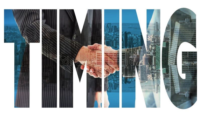 Timing Against Business People Shaking Hands Stock Photo - Image of ...