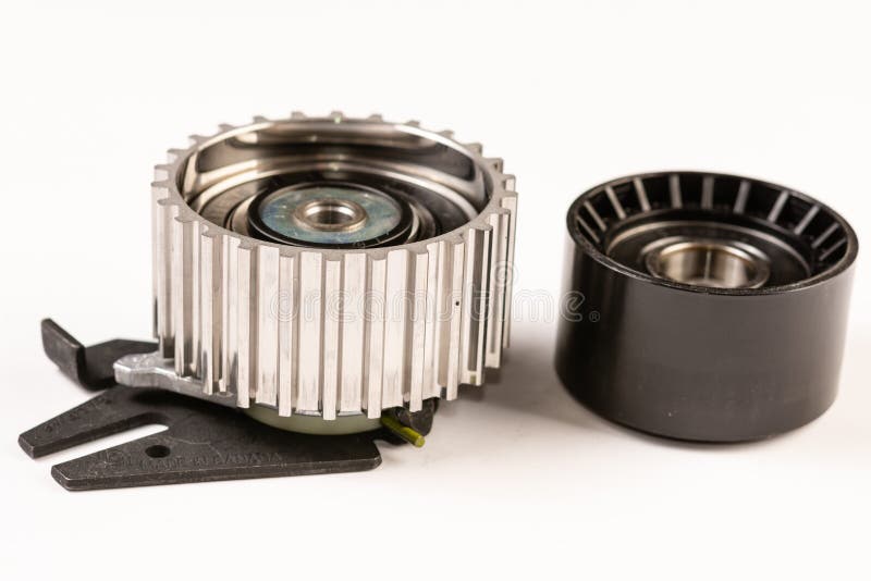 Timing Belt Gear Wheel Above White Background Stock Image - Image of ...