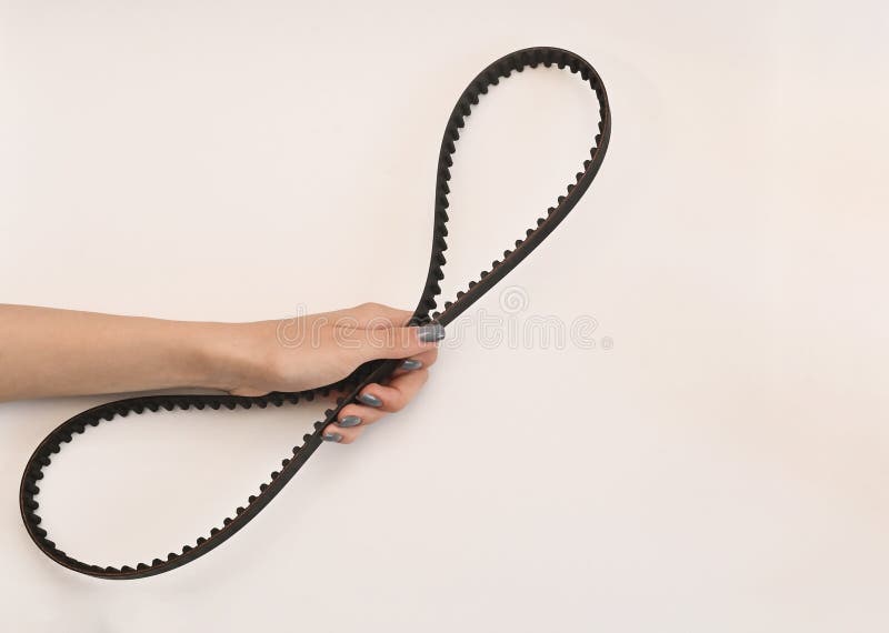 Timing Belt in Hands on a White Background. Stock Photo - Image of gear ...