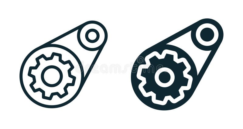 Timing Belt Icons on White Background. Vector Illustration. Stock ...
