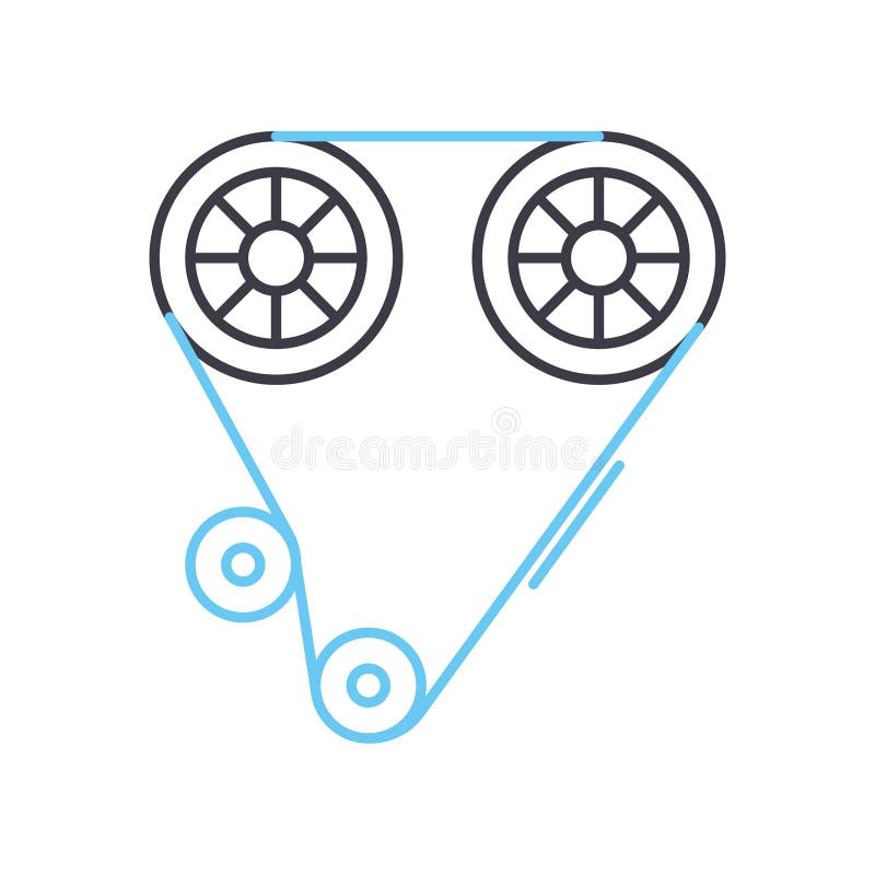 Timing Belt Line Icon, Outline Symbol, Vector Illustration, Concept ...