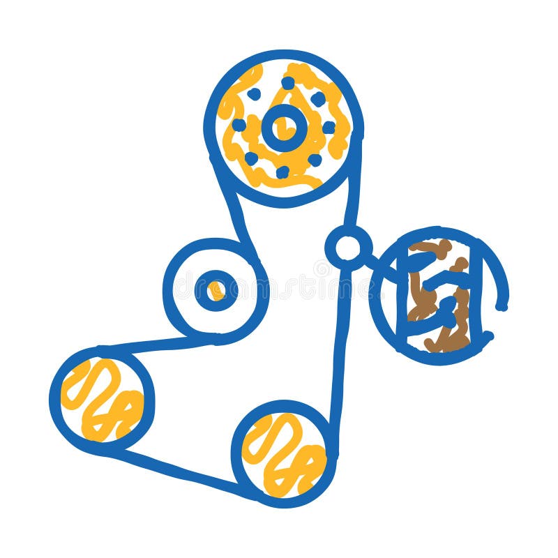 Timing Belt Replacement Icon Doodle Illustration Stock Illustration ...